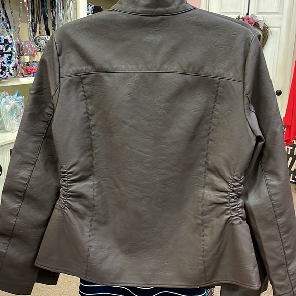 Baccini | Jackets & Coats | Nwt Baccini Faux Leather Jacket Brown In ...